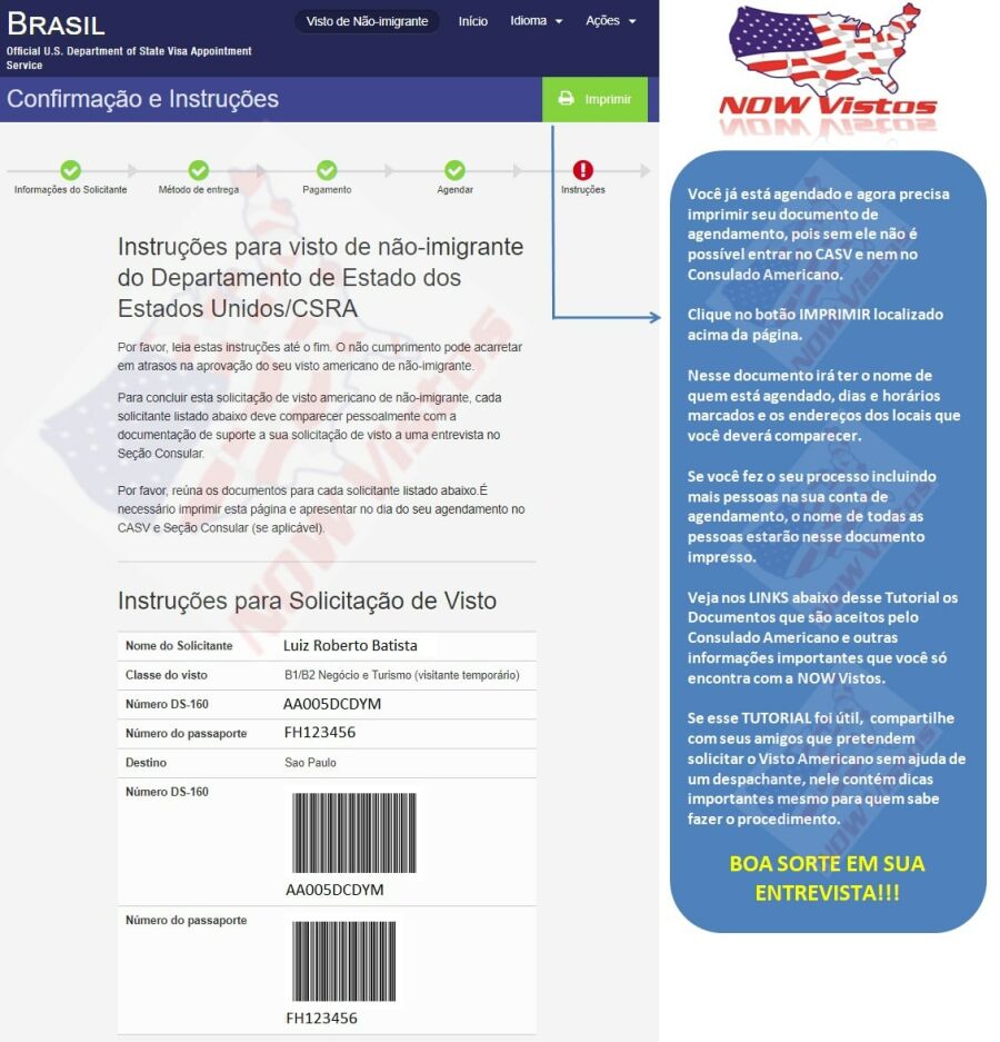 Como pagar a Taxa e fazer o Agendamento do Visto Americano